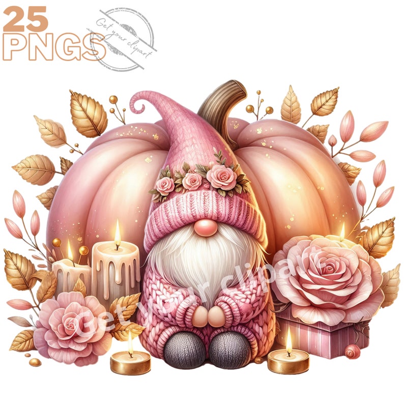 Pastel Gnome and Pumpkin Clipart Bundle, Fall Scrapbooking, Fall ...