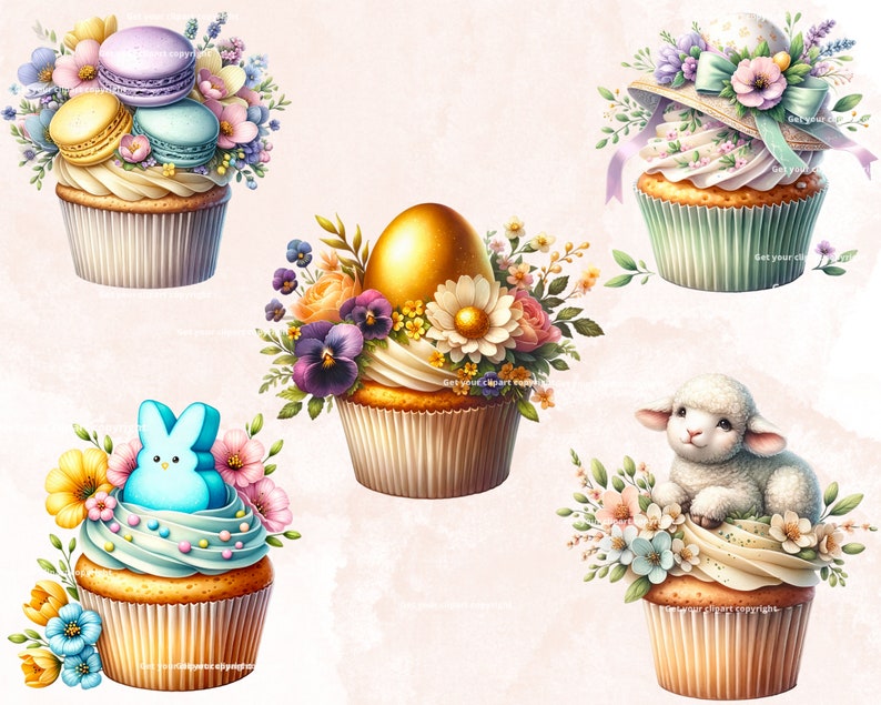Easter and Spring Clipart Bundle, Spring Graphics, Easter Png Designs ...