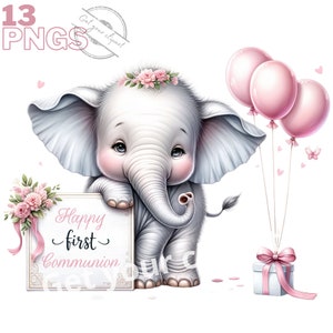 Happy First Communion Clipart Bundle, Communion Png Files, Girl ...