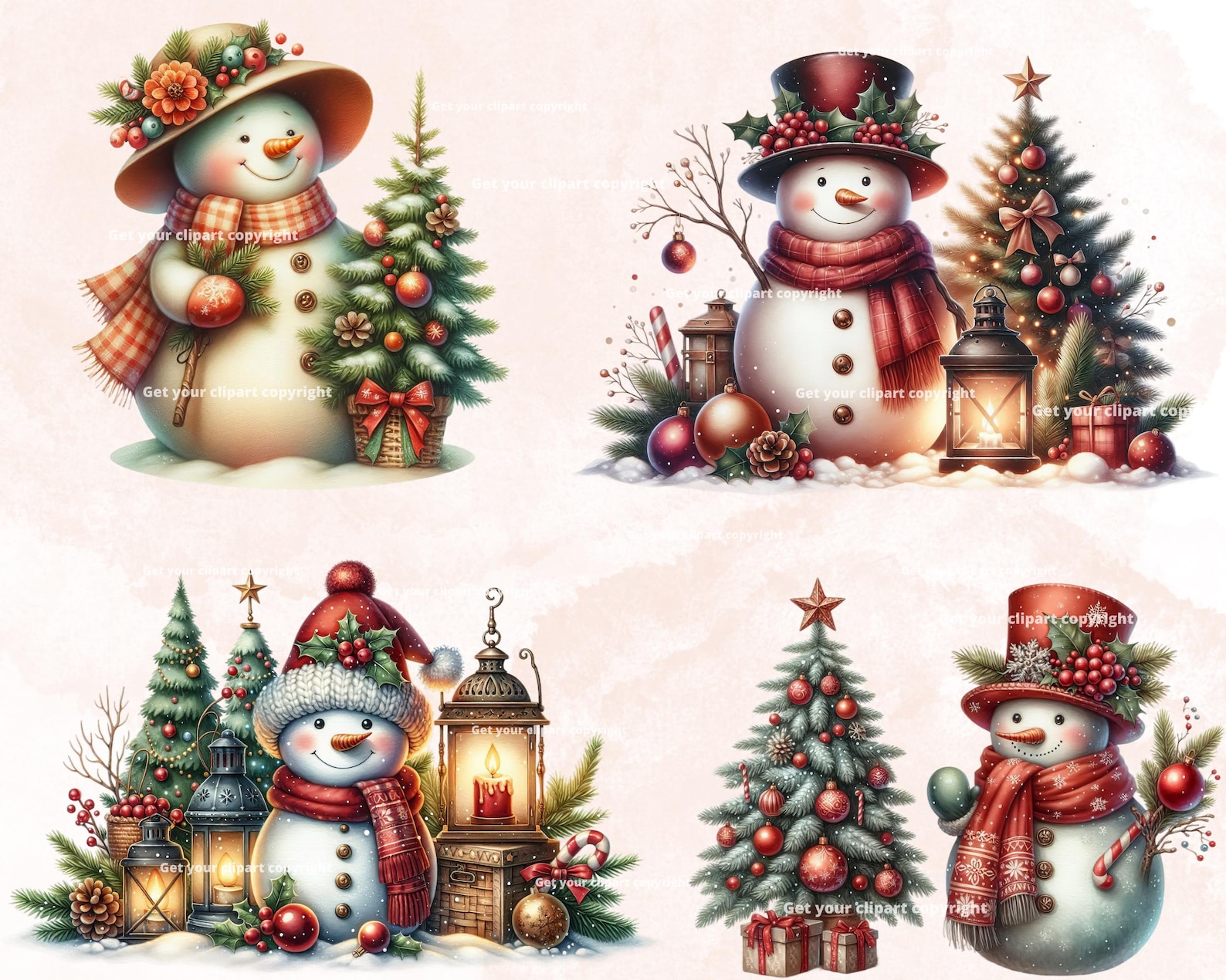 Snowman Png Clipart Bundle, Snowman Clipart Bundle, Winter Clipart Set ...