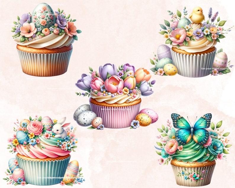 Easter and Spring Clipart Bundle, Spring Graphics, Easter Png Designs ...