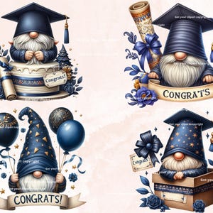 Graduation Gnome Clipart Bundle, Last Day of School Png, Graduation Png ...