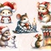 Christmas Mice Clipart Bundle, Cute Mice, Set of 10, Transparent ...