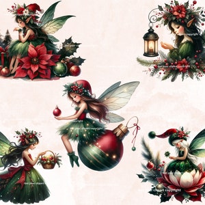 Christmas Fairy Clipart Bundle, Christmas Png Bundle, Christmas ...