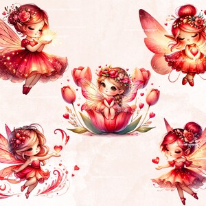 Valentines Fairy Clipart Bundle, Fantasy Clipart Bundle, Set of 10 ...