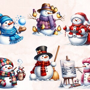 Snowman Png Clipart Bundle, Snowman Clipart Bundle, Winter Clipart Set ...