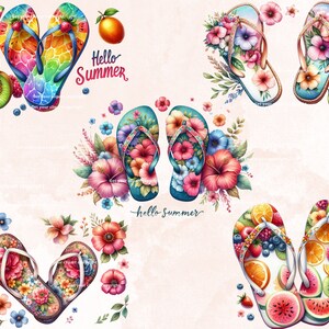 Summer Flip Flops Clipart Bundle, Summer Shoes, Beach Shoes Png, Summer ...