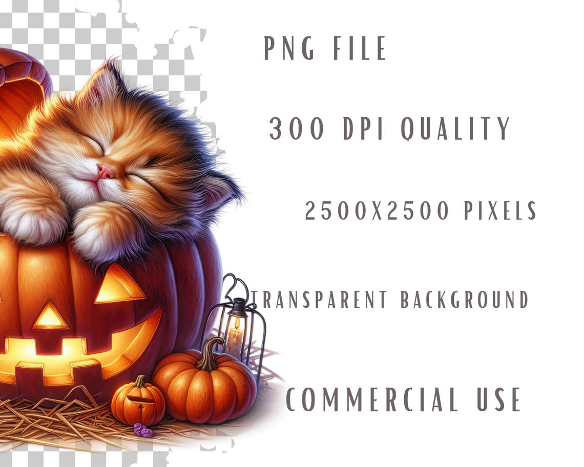Halloween Cat Clipart Bundle, Halloween Clipart, Halloween Png Graphics ...