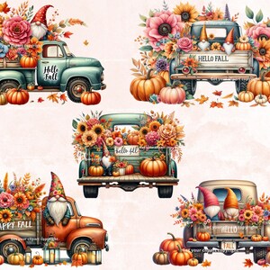 Fall Truck and Gnomes Png Graphics, Happy Fall Png, Farm Truck Png ...