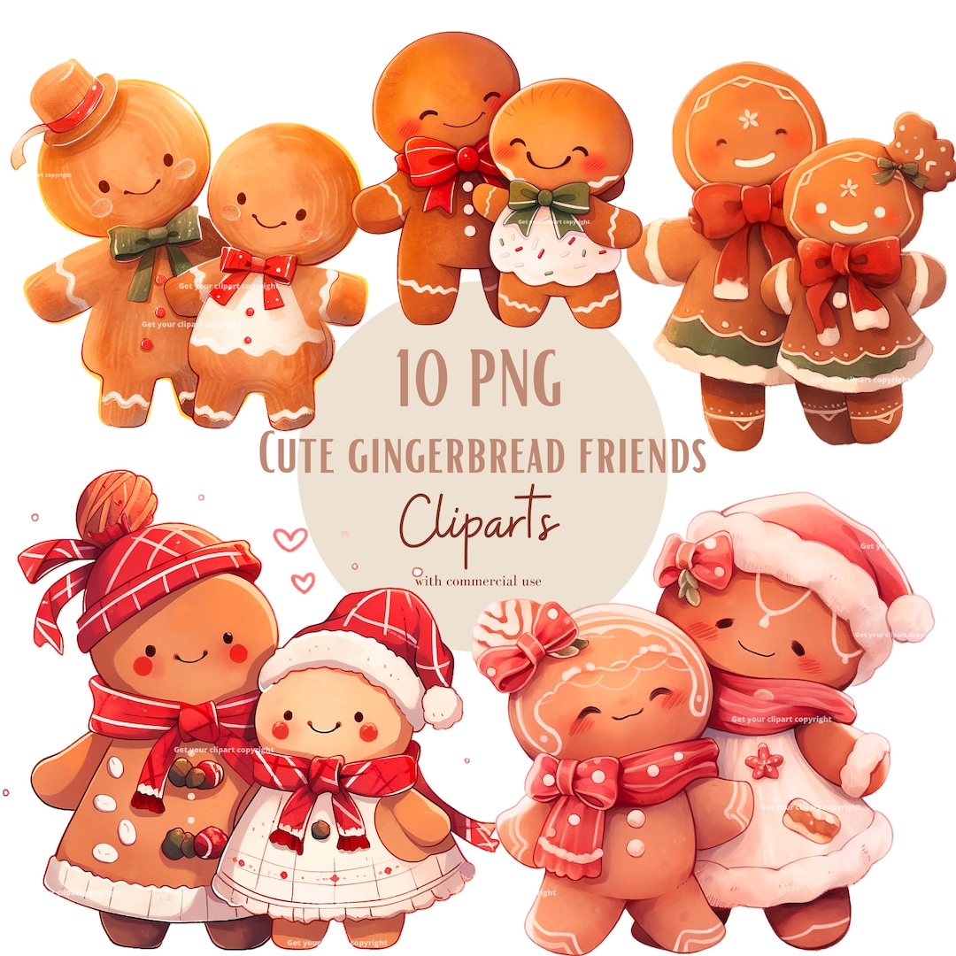 Gingerbread Men Clipart Bundle, Christmas Designs Png Graphics ...