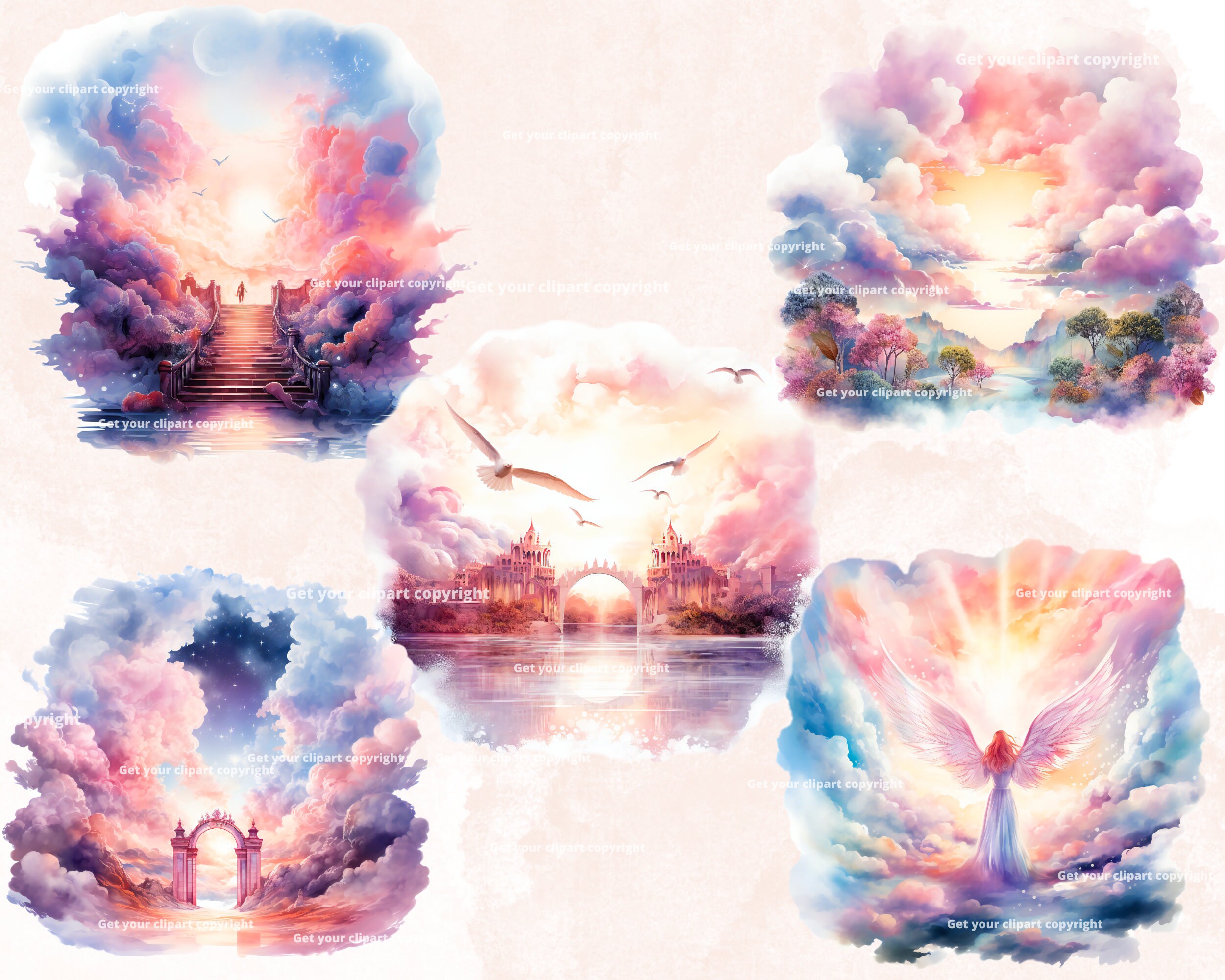 Heaven Png Clipart Bundle, Christian Png Graphics, Paradise City Png ...