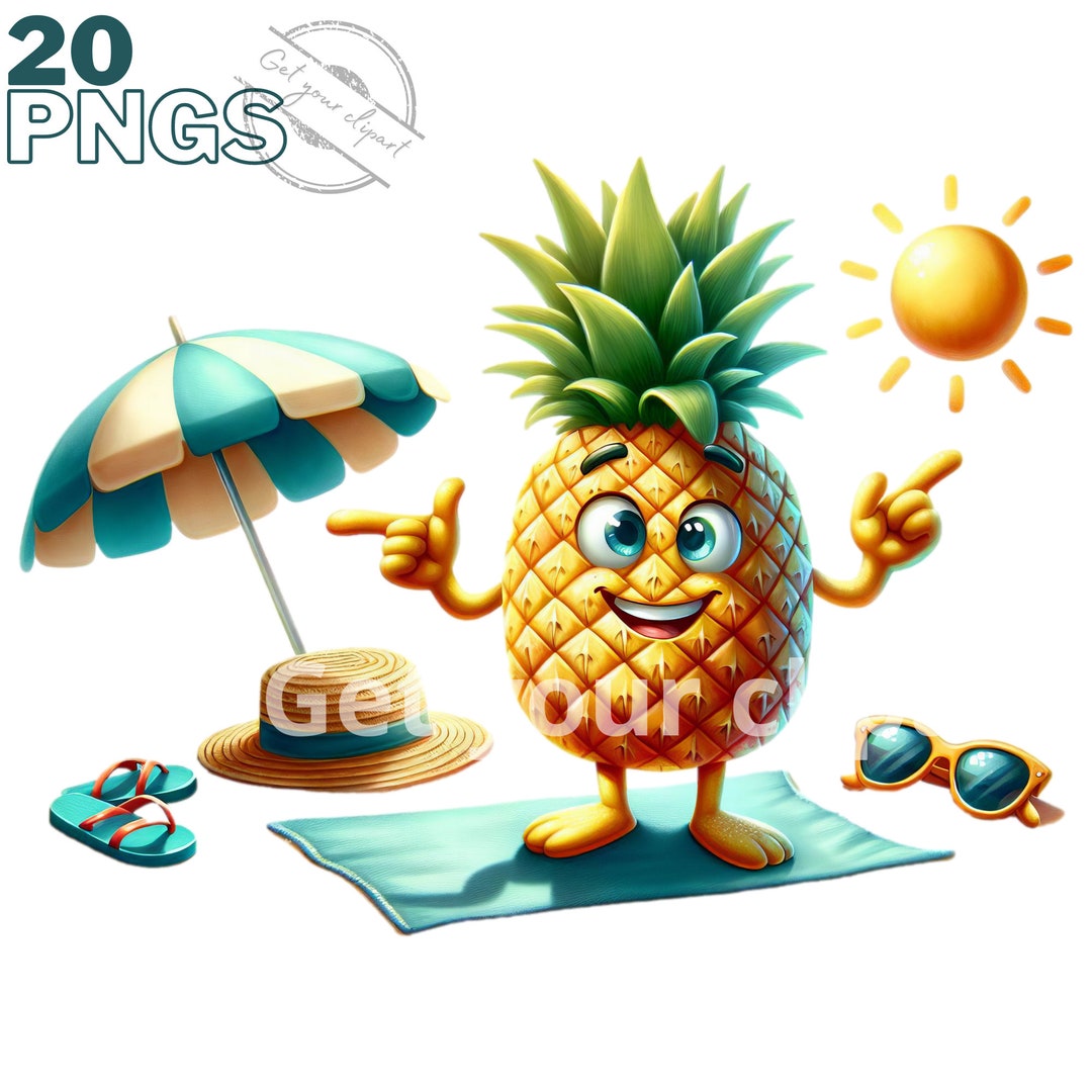 Funny Fruit Clipart Bundle, Fruit Graphics, Summer Clipart Bundle ...