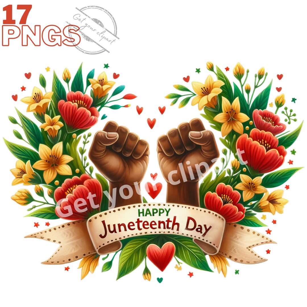 Juneteenth Day Clipart Bundle, Juneteenth Day PNG Graphics, Black ...
