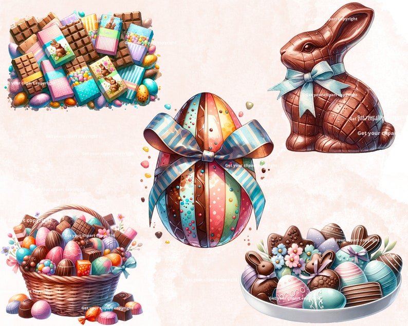 Easter Chocolate Clipart Bundle, Easter Clipart, Easter Graphics ...