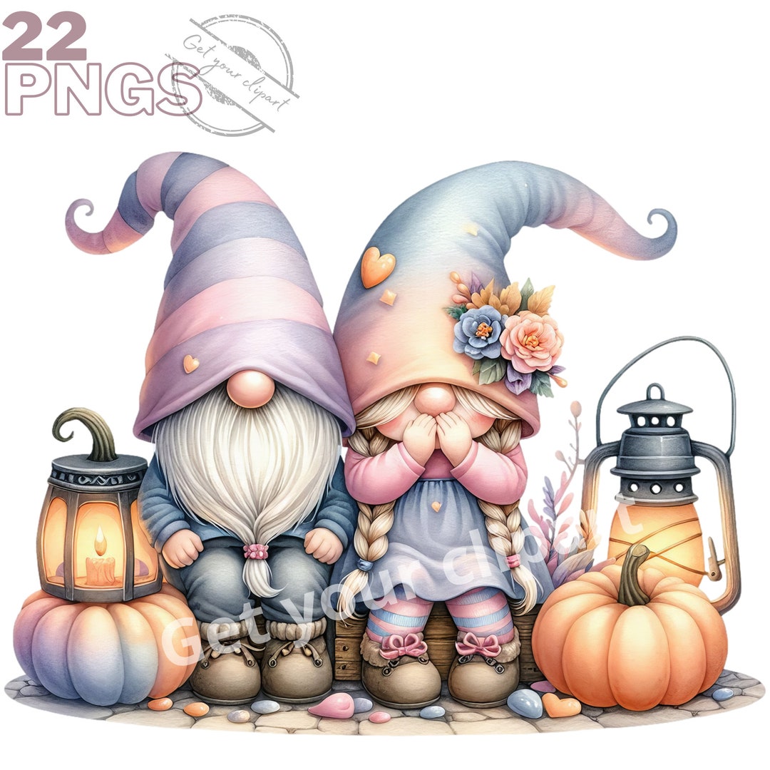 Halloween Gnomes Clipart Bundle, Halloween Clipart, Halloween Graphics ...