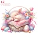 Easter Bunny in a Basket Clipart Bundle, Easter Clipart, Easter ...