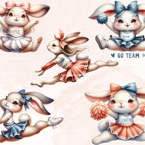 Cheerleader Bunny Clipart, Nursery Graphics, Cheerleading Clipart ...