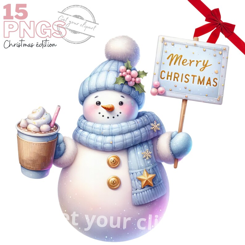 Snowman Png Clipart Bundle, Snowman Clipart Bundle, Winter Clipart Set ...