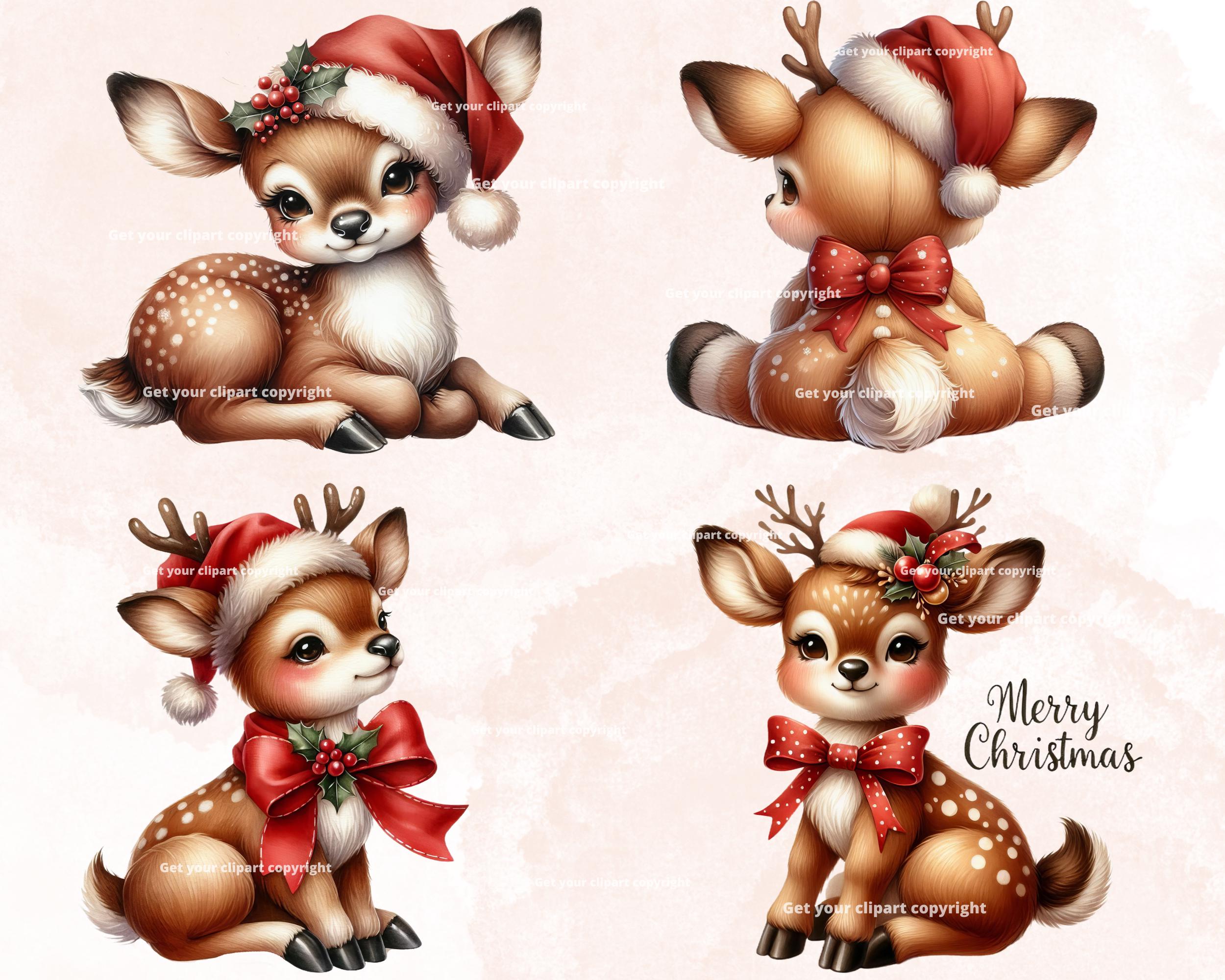Christmas Reindeers Clipart Bundle, Christmas Sublimation File, Xmas ...