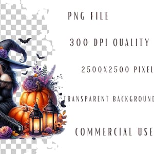 Halloween Witch Clipart Bundle, Halloween Png Bundle, Fantasy Clipart ...