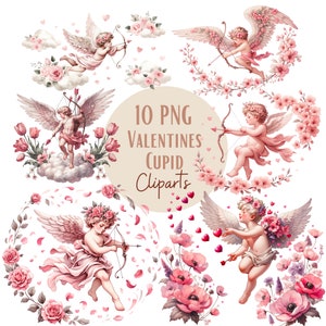 Valentines Cupid Clipart Bundle, Valentines Clipart, Set of 10 ...