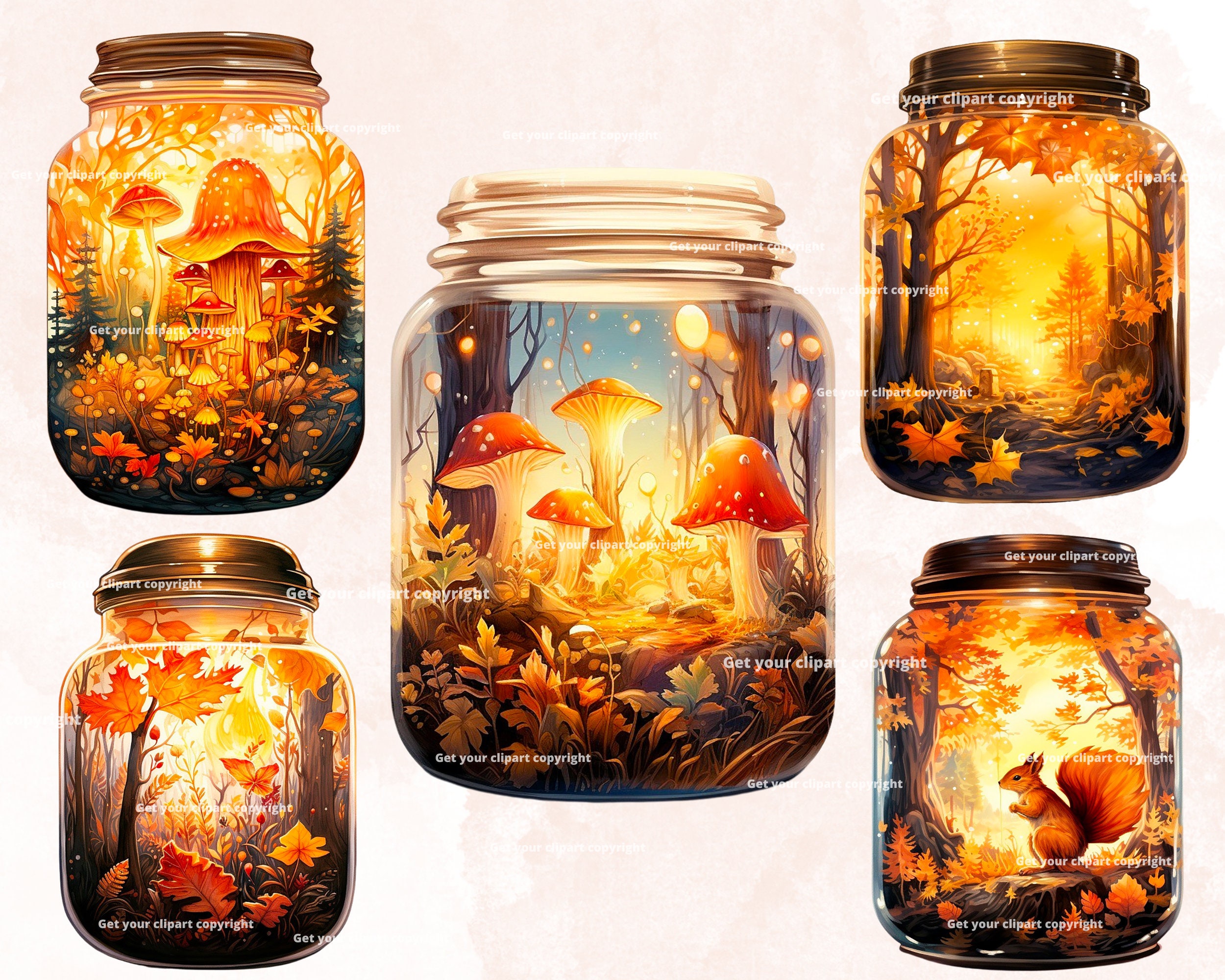 Autumn Jar Clipart Bundle Mason Jar Png Graphics Fall - Etsy UK