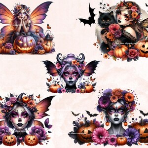 Halloween Fairy Clipart Bundle, Halloween Png Bundle, Fantasy Clipart ...