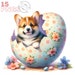 Easter Corgi Png Graphics, Easter Printable, Watercolor Dog Clipart ...
