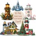 Christmas Lighthouse Clipart Bundle, Nautical Christmas, Set of 10 ...