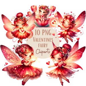 Valentines Fairy Clipart Bundle, Fantasy Clipart Bundle, Set of 10 ...