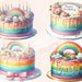 Rainbow Birthday Cake Clipart Bundle, Happy Birthday Graphics, Cake Png ...