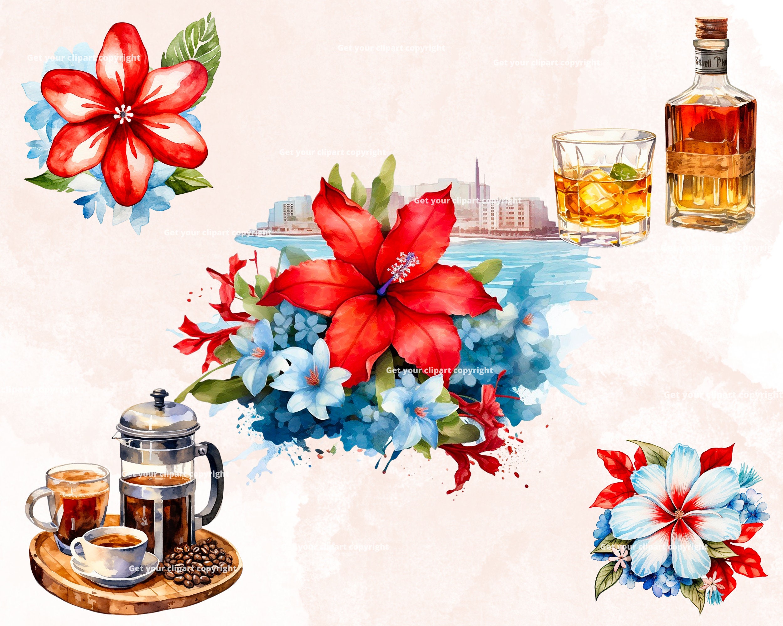 Puerto Rico Png Graphics, Puerto Rico Vibes, Summer Clipart Bundle ...