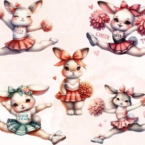 Cheerleader Bunny Clipart, Nursery Graphics, Cheerleading Clipart ...