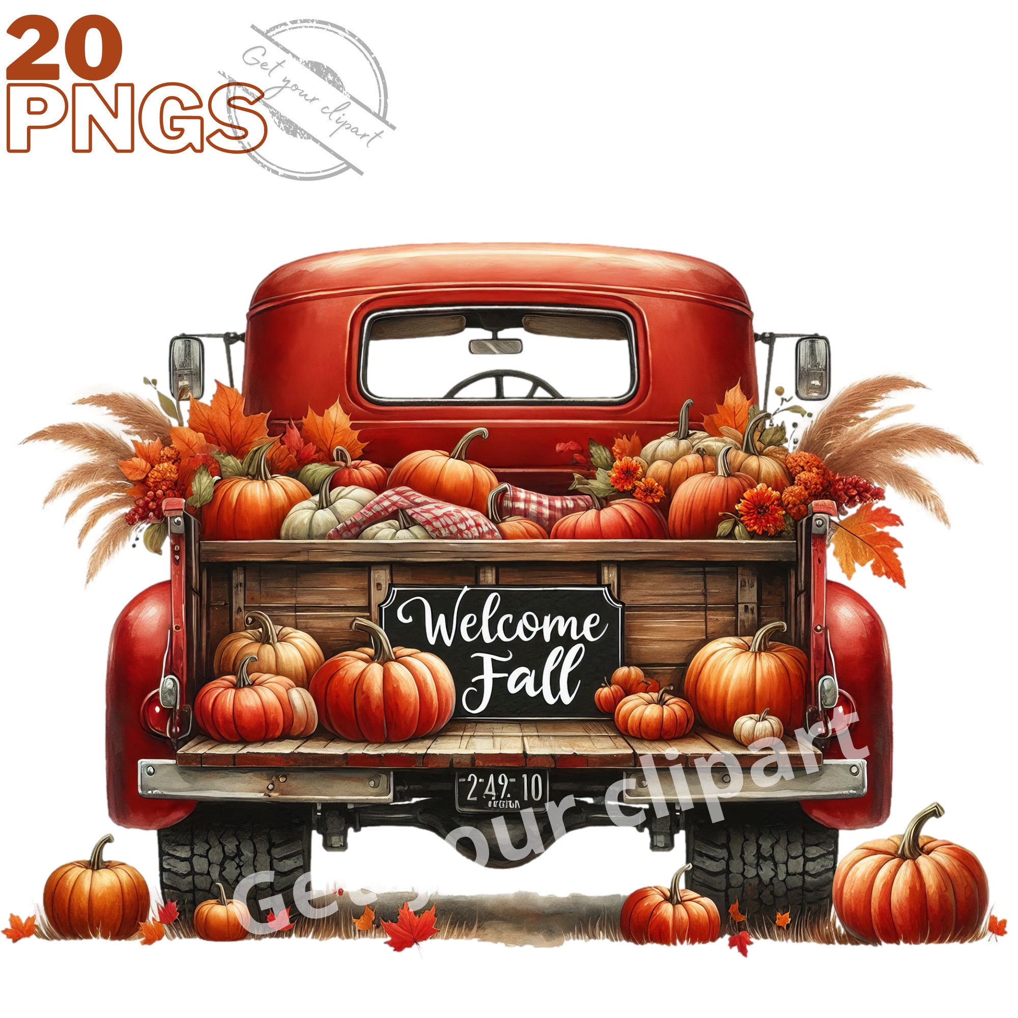 Fall Truck Png Graphics, Hello Fall Clipart, Farm Truck Png, Fall Png ...
