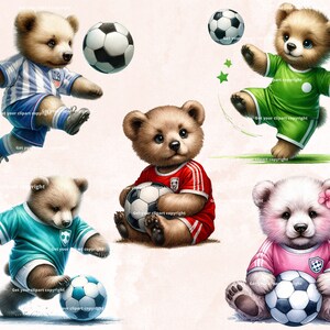 Soccer Teddy Bear Clipart, Nursery Graphics, Soccer Clipart, Teddy Bear ...