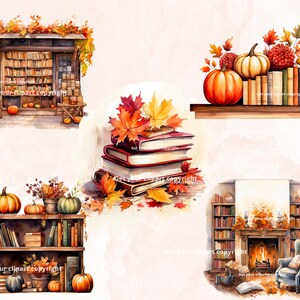 Autumn Books Clipart, Books Png Graphics, Fall Clipart Bundle ...