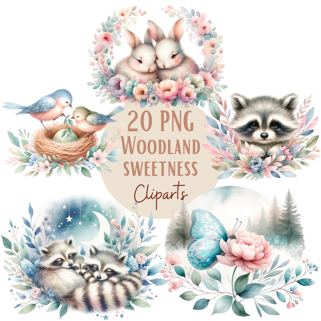 Forest Animals Clipart Bundle, Woodland Animals, Forest Clipart, Woods ...