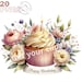Birthday Cupcake Clipart Bundle, Happy Birthday Graphics, Cupcake Png ...
