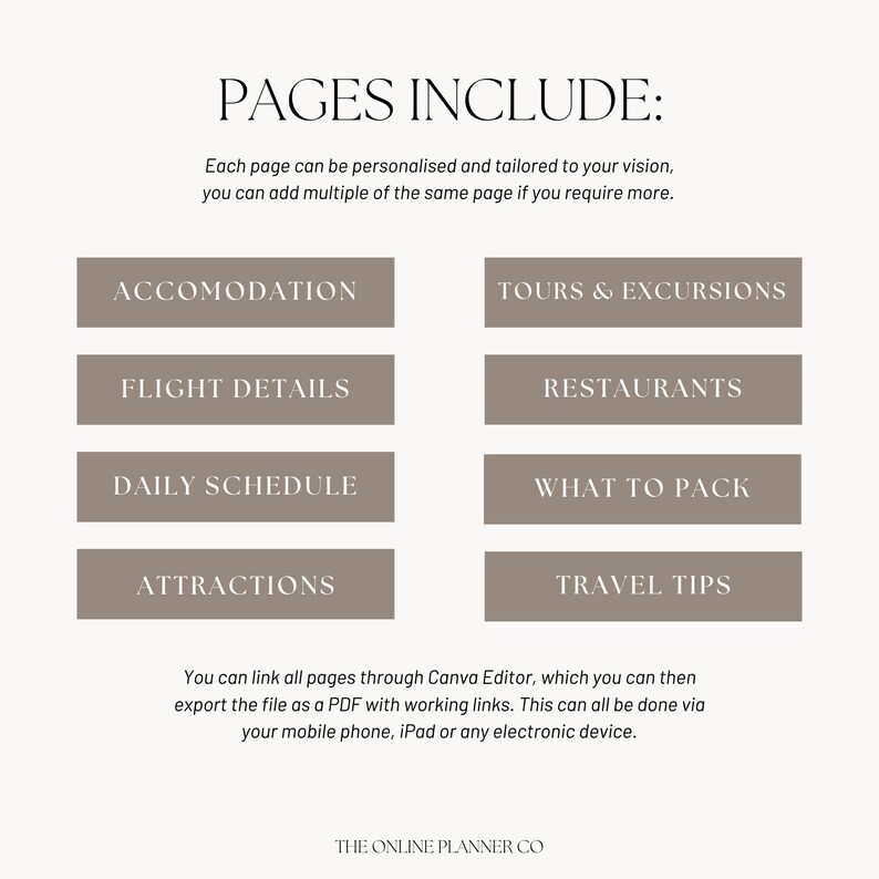 Mobile Travel Itinerary | Editable in Canva | Digital Itinerary ...