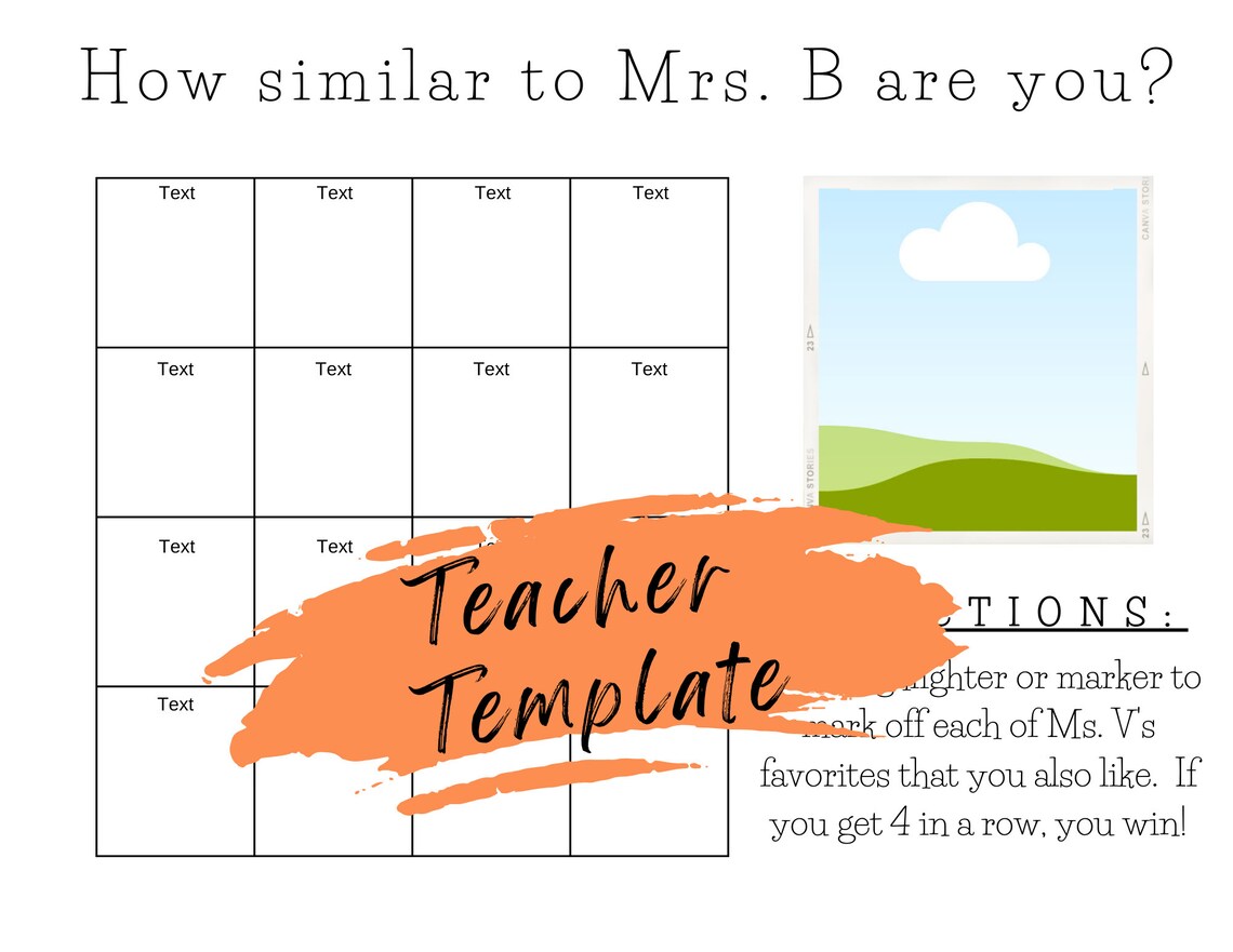 Meet the Teacher Bingo Canva Template - Etsy