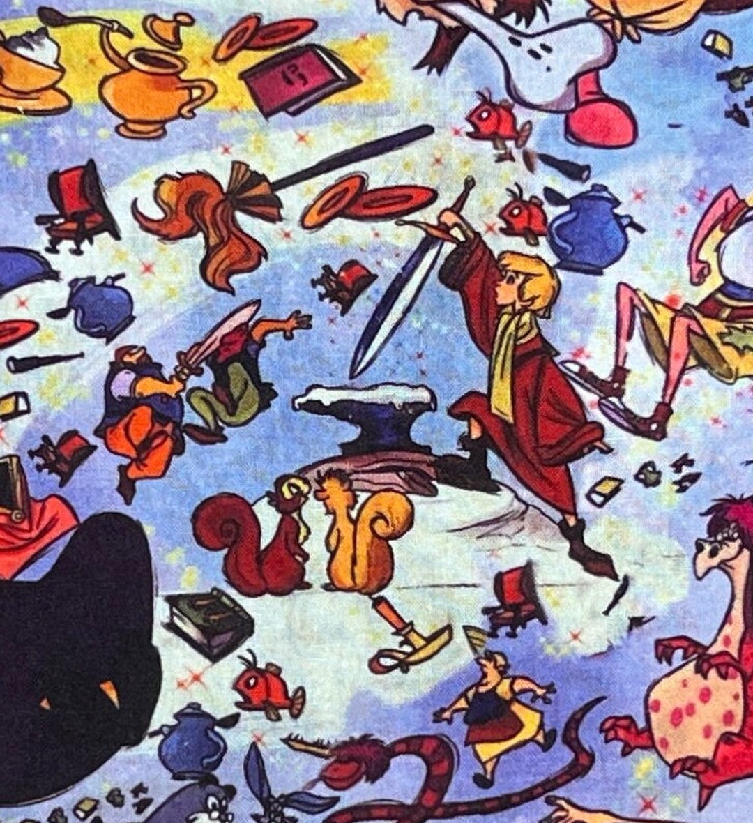 18" X 10" Remnant Sword in the Stone Print 100% Cotton Fabric - Etsy
