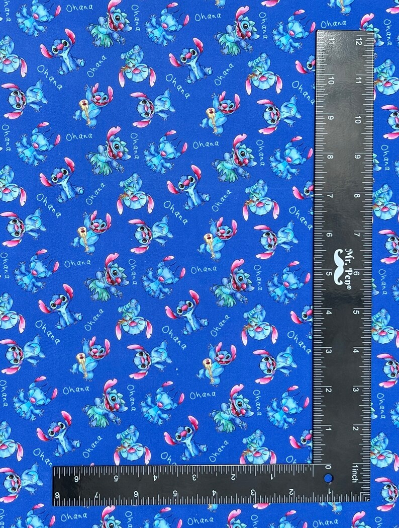 Lilo and Stitch Ohana Print 100% Cotton Fabric - Etsy