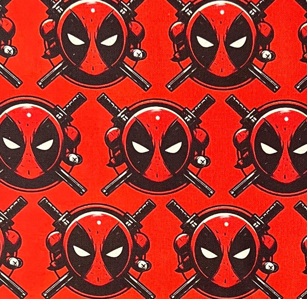 Superhero Deadpool 100% Cotton Fabric - Etsy