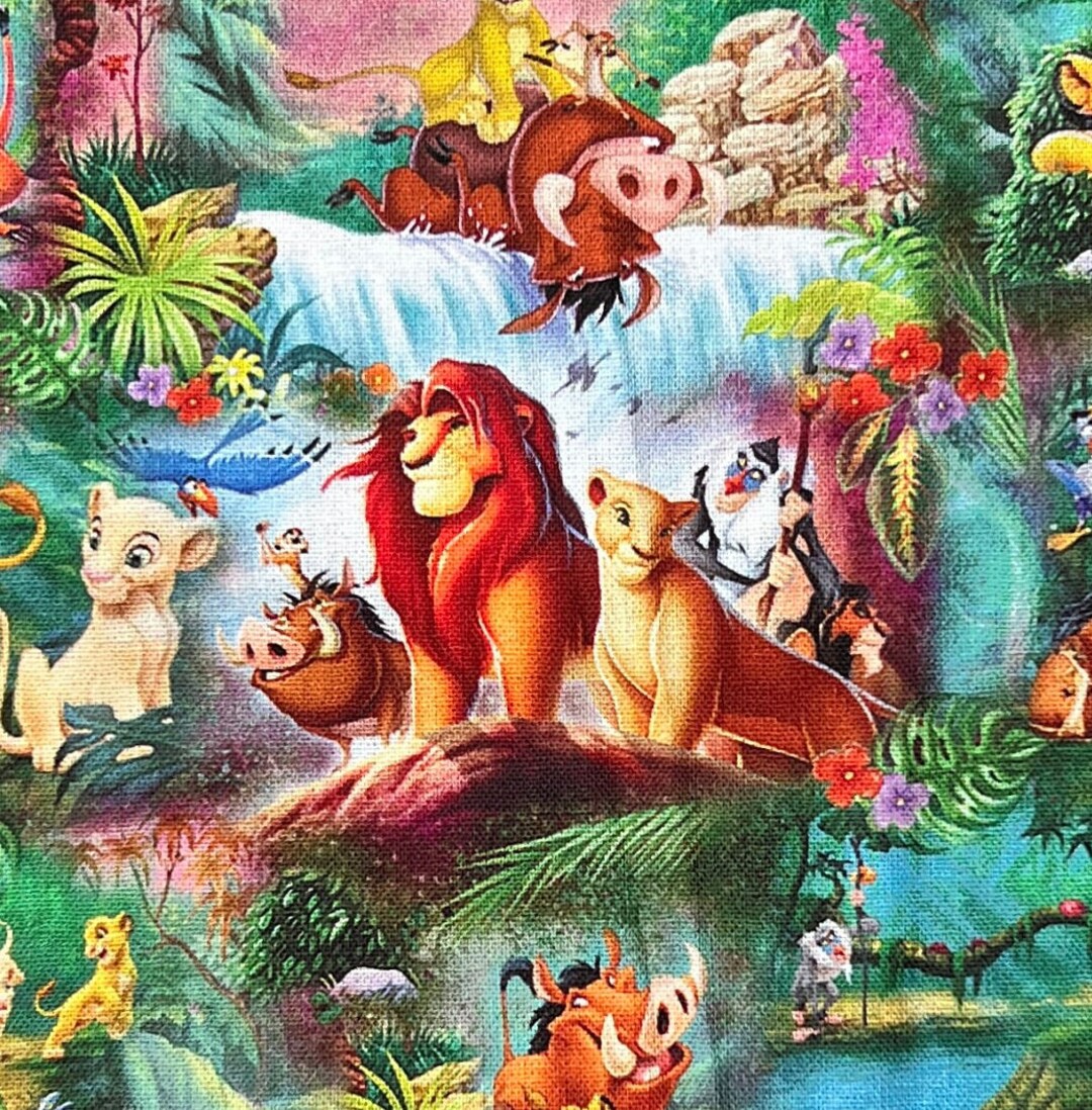 Lion King Timon, Pumbaa, Simba Print 100% Cotton Fabric | Fat Quarter ...