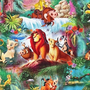 Lion King Timon, Pumbaa, Simba Print 100% Cotton Fabric | Fat Quarter ...