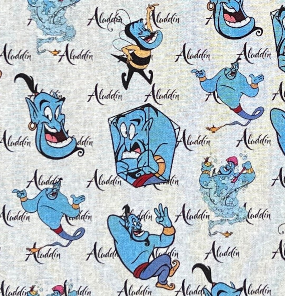 Aladdin Genie Print | 100% Cotton Fabric | Fat Quarter | Tumbler - Etsy