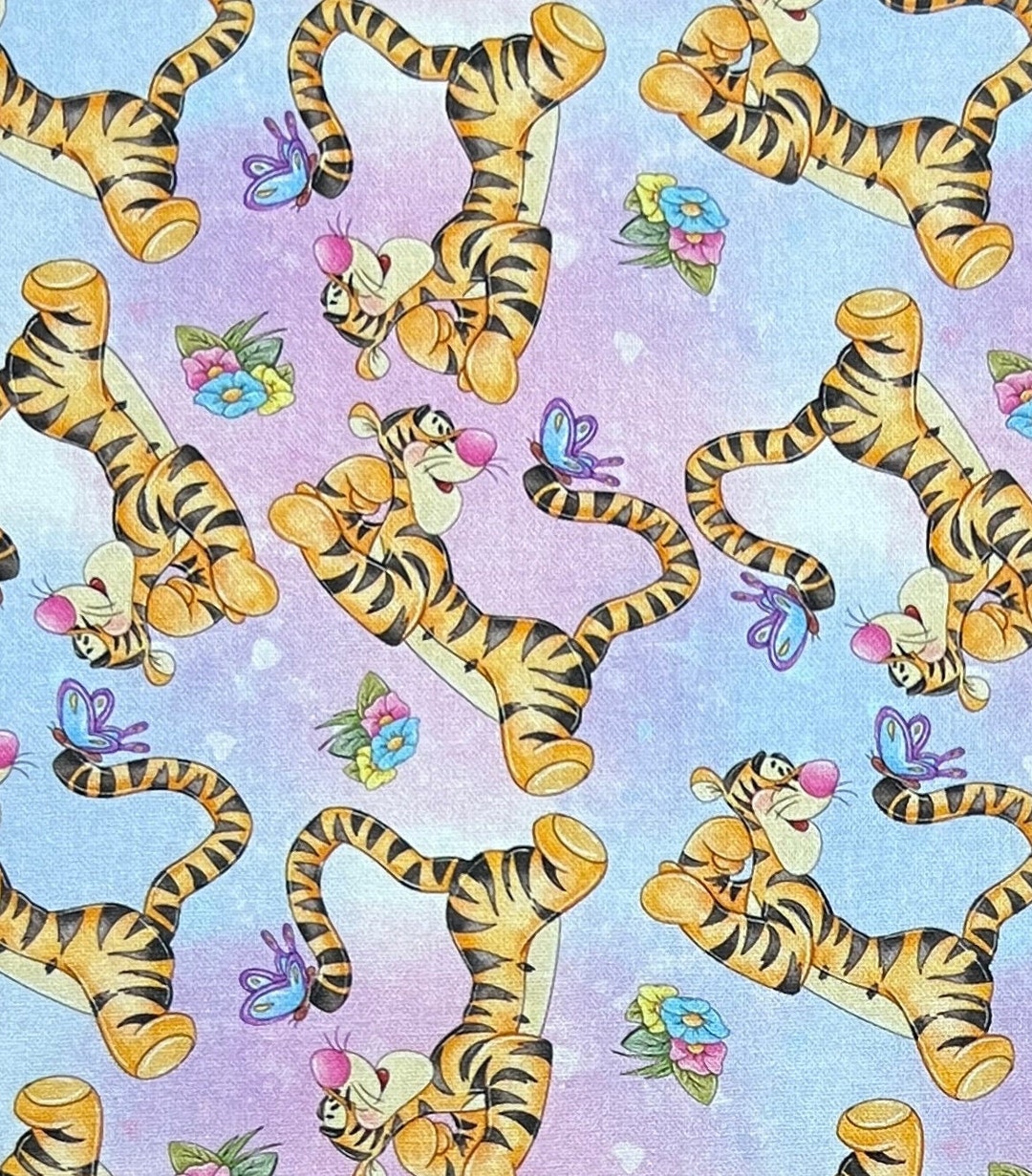 Winnie the Pooh Tigger Print 100% Cotton Fabric | Fat Quarter | Tumbler ...