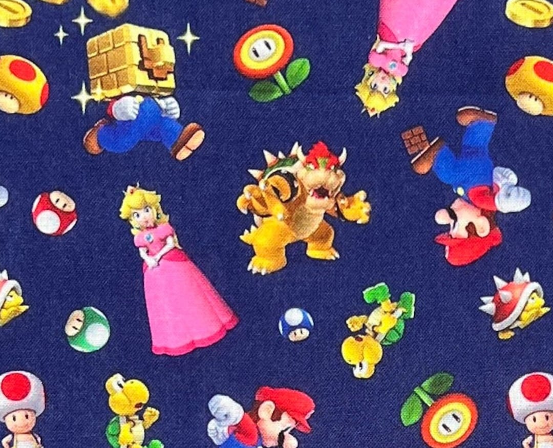 Super Mario Brothers Print 100% Cotton Fabric - Etsy