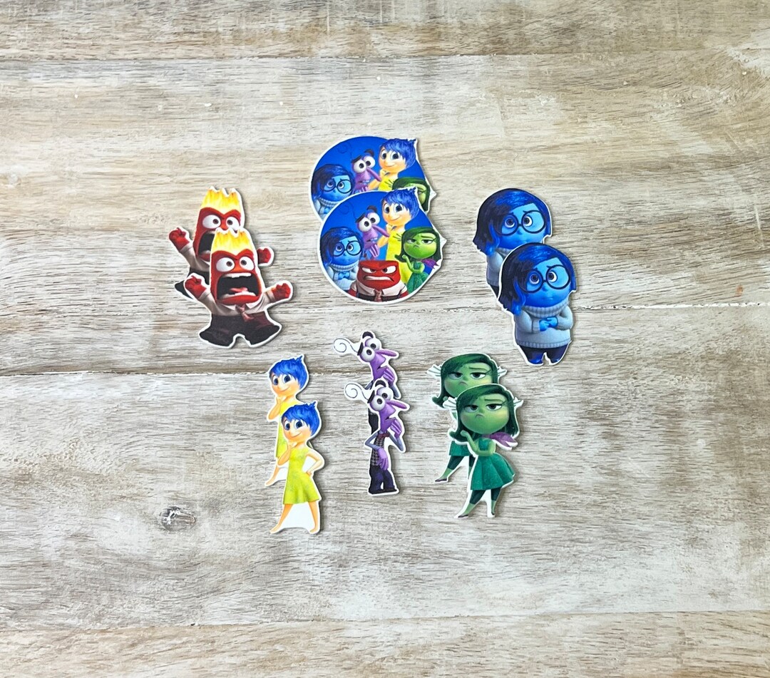 Disney's Inside Out Flat Back Resin | Joy, Fear, Disgust, Sadness ...