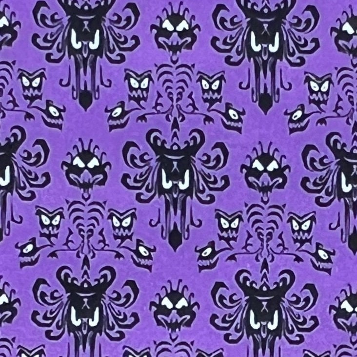 Disney's Haunted Mansion Purple Wallpaper Print 100% Cotton Fabric ...